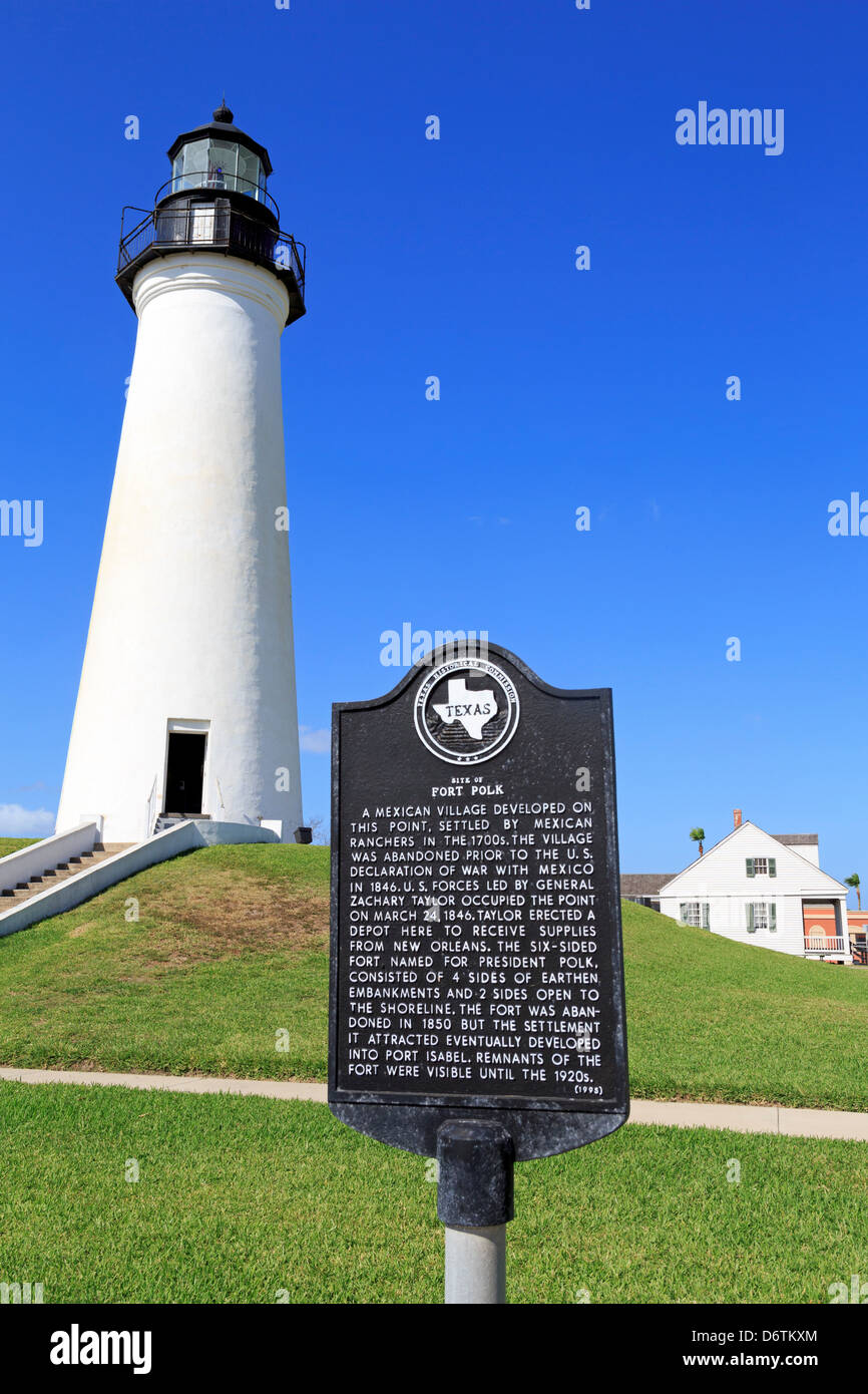 Lighthouse on a hill, Point Isabel Lighthouse, Port Isabel, Texas, USA ...