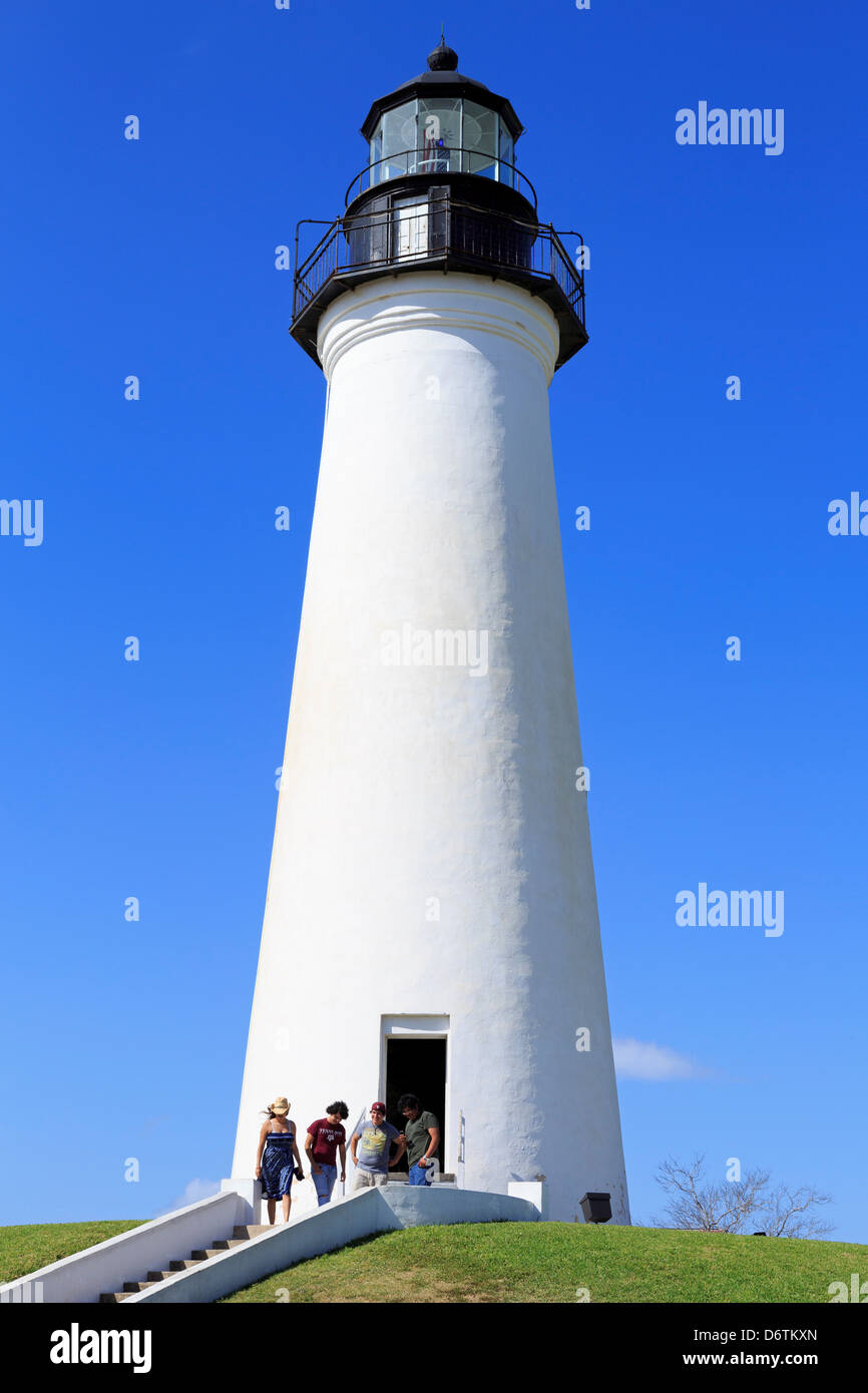 Tourists at a lighthouse, Point Isabel Lighthouse, Port Isabel, Texas ...