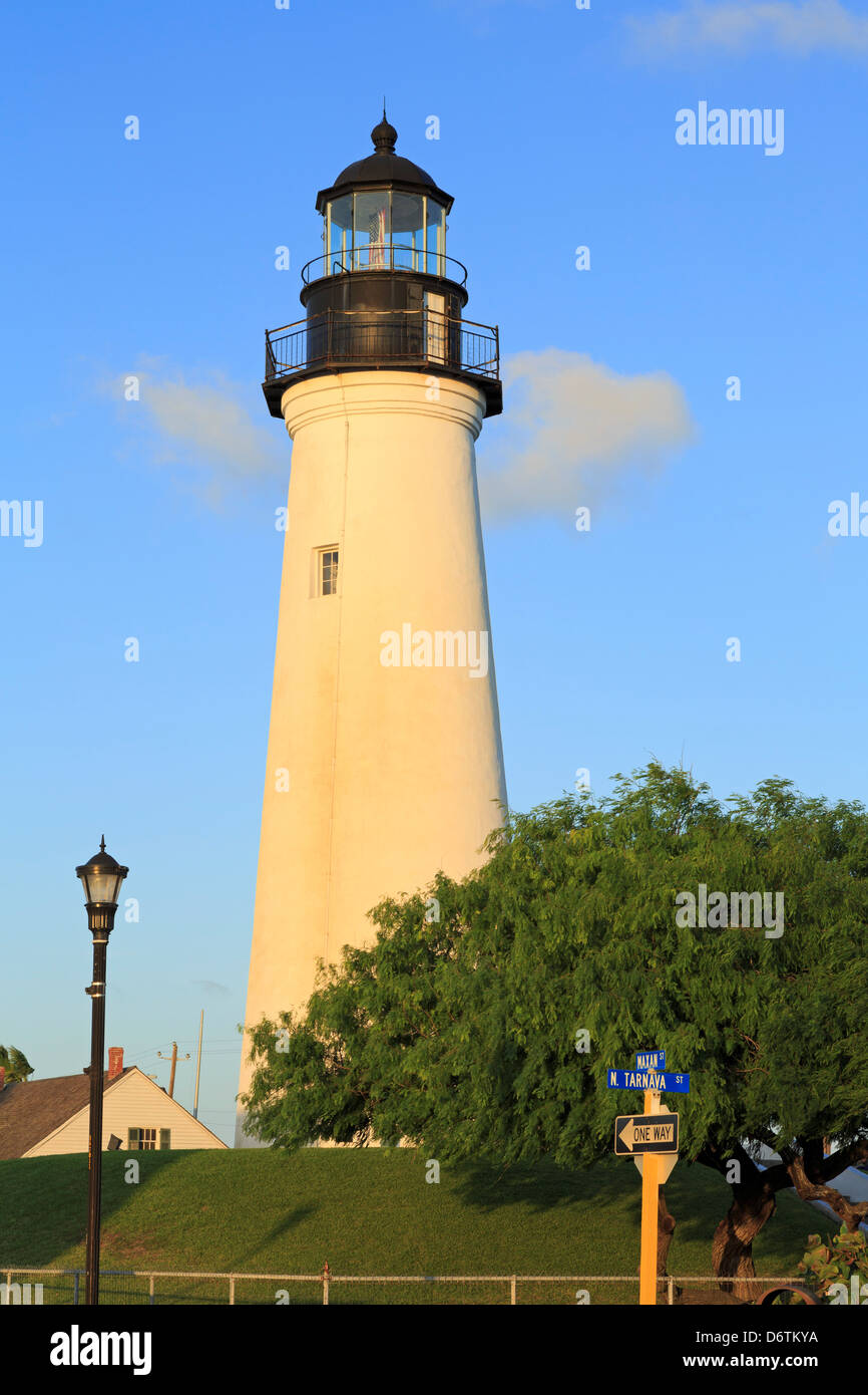 Low angle view of a lighthouse, Point Isabel Lighthouse, Port Isabel ...