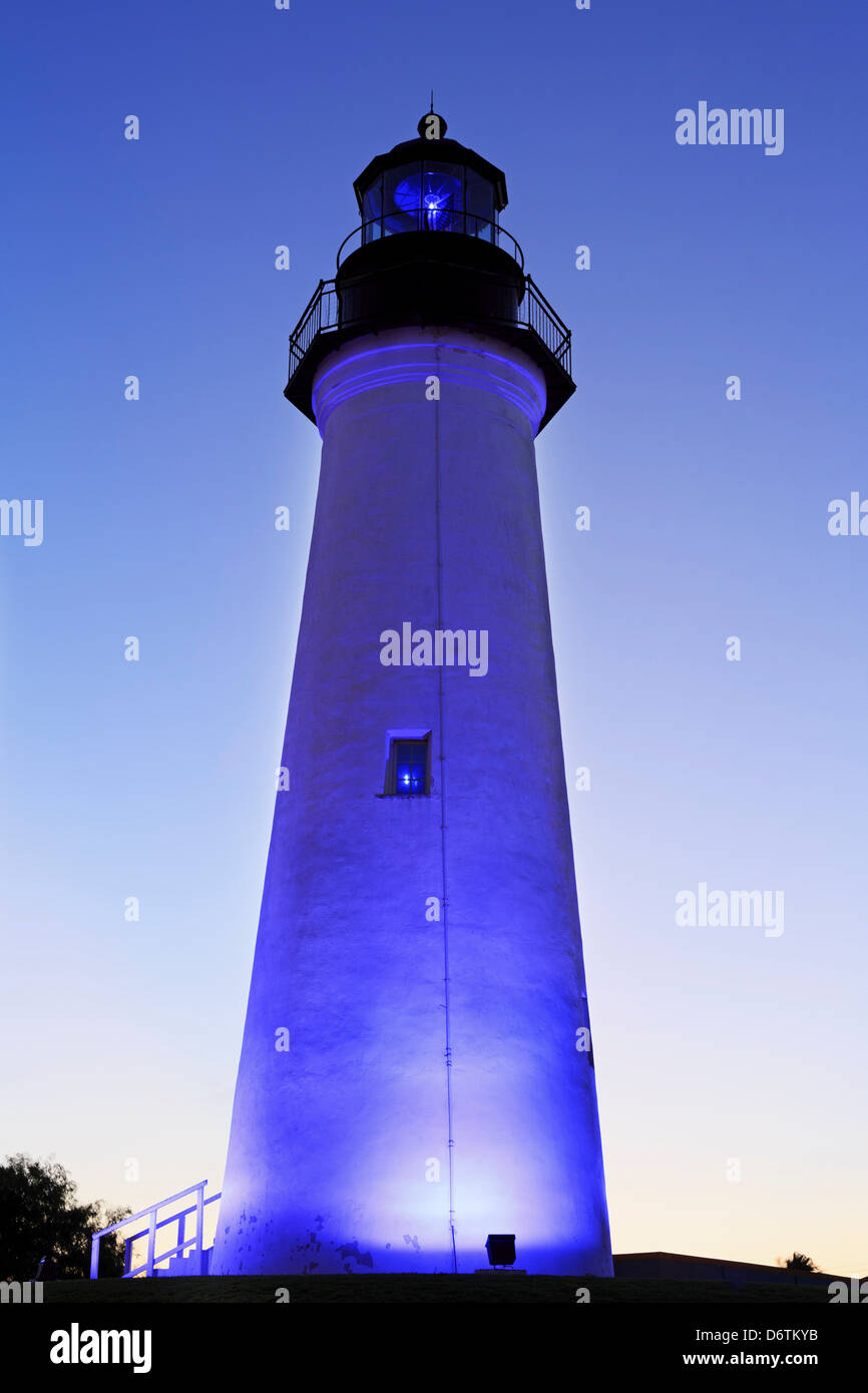 Low angle view of a lighthouse, Point Isabel Lighthouse, Port Isabel ...