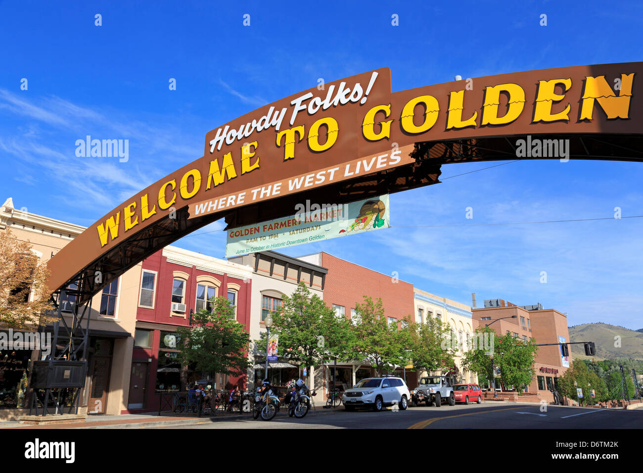 USA, Colorado, Golden, Welcome Arch Stock Photo - Alamy