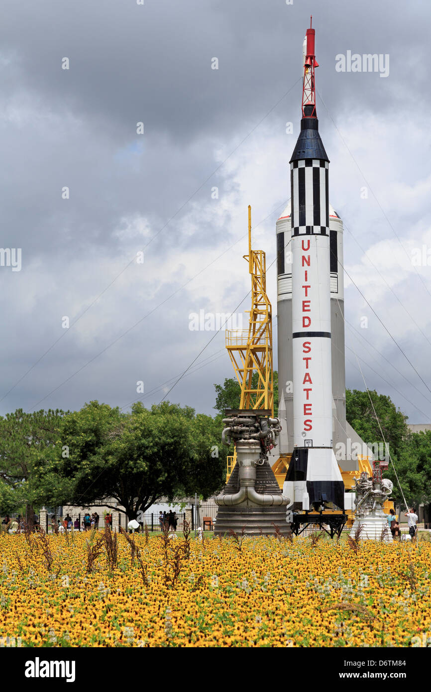 USA, Texas, Houston, Wildflowers in Rocket Park, Space Center Stock ...