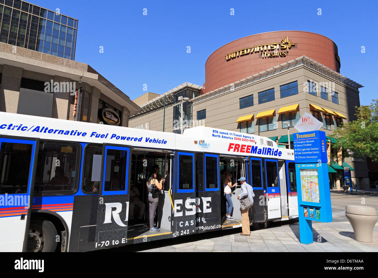 USA, Colorado, Denver, Bus on 16th Street Mall Stock Photo - Alamy