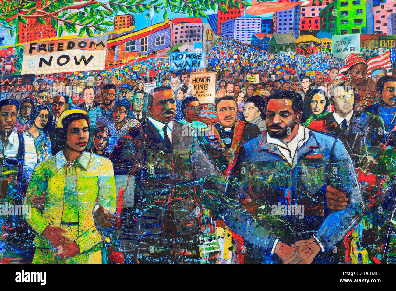 Usa Georgia Atlanta Martin Luther King Memorial Mural By Louis