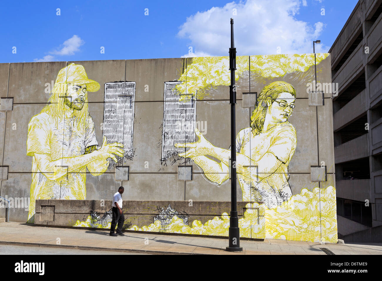 USA, Georgia, Atlanta, Mural in Atlanta Underground Stock Photo - Alamy