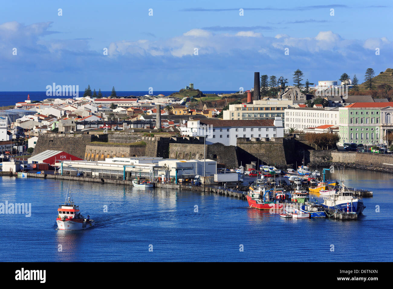 Fishing boats in Ponta Delgada Port,Sao Miguel Island,Azores, Portugal ...