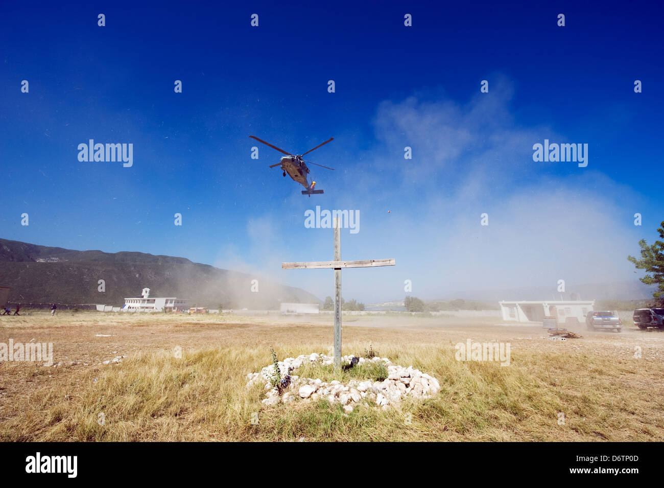 a helicopter evacuating patients from a field hospital after the ...