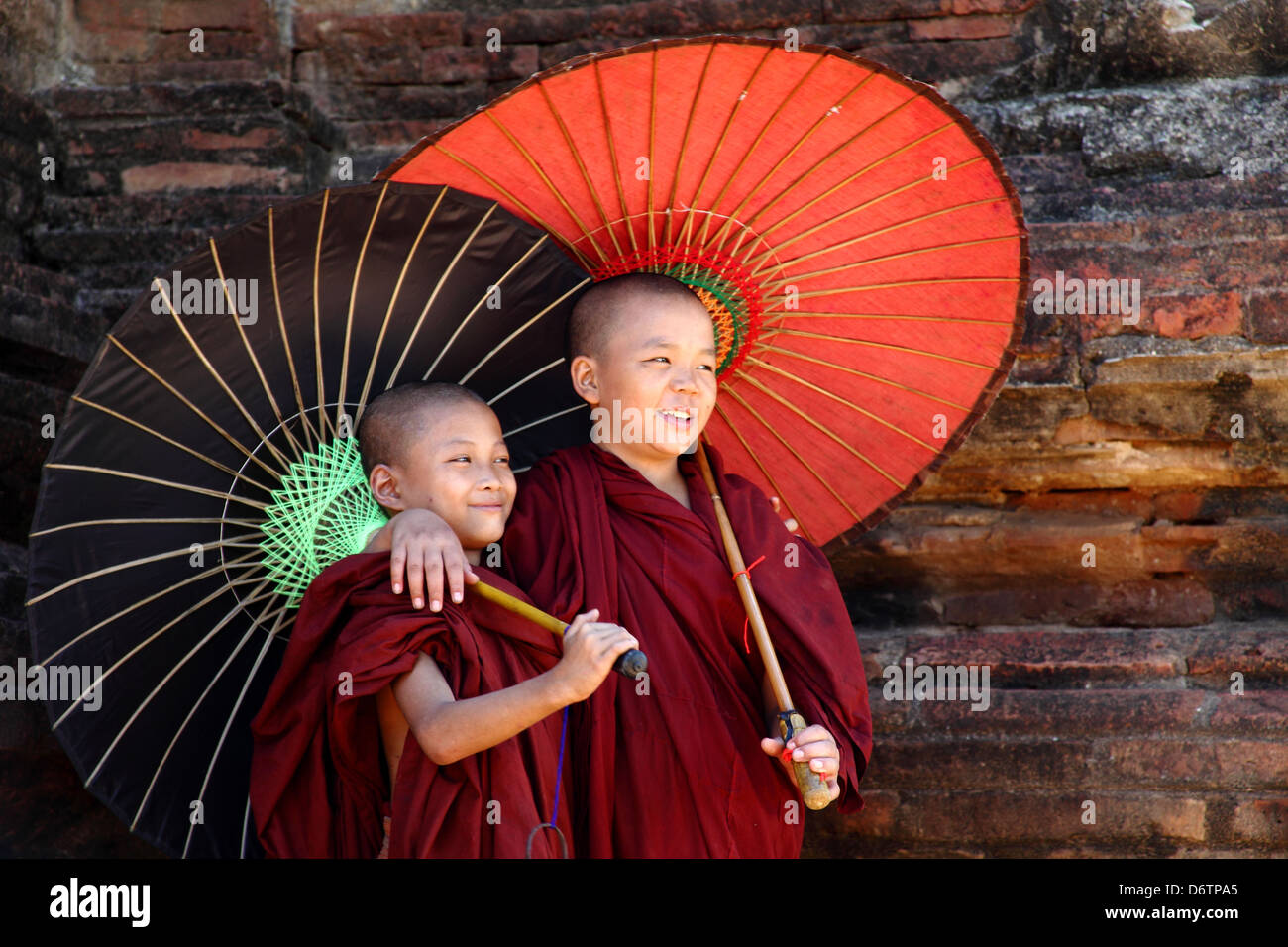 Two young monks in Burma Stock Photo - Alamy