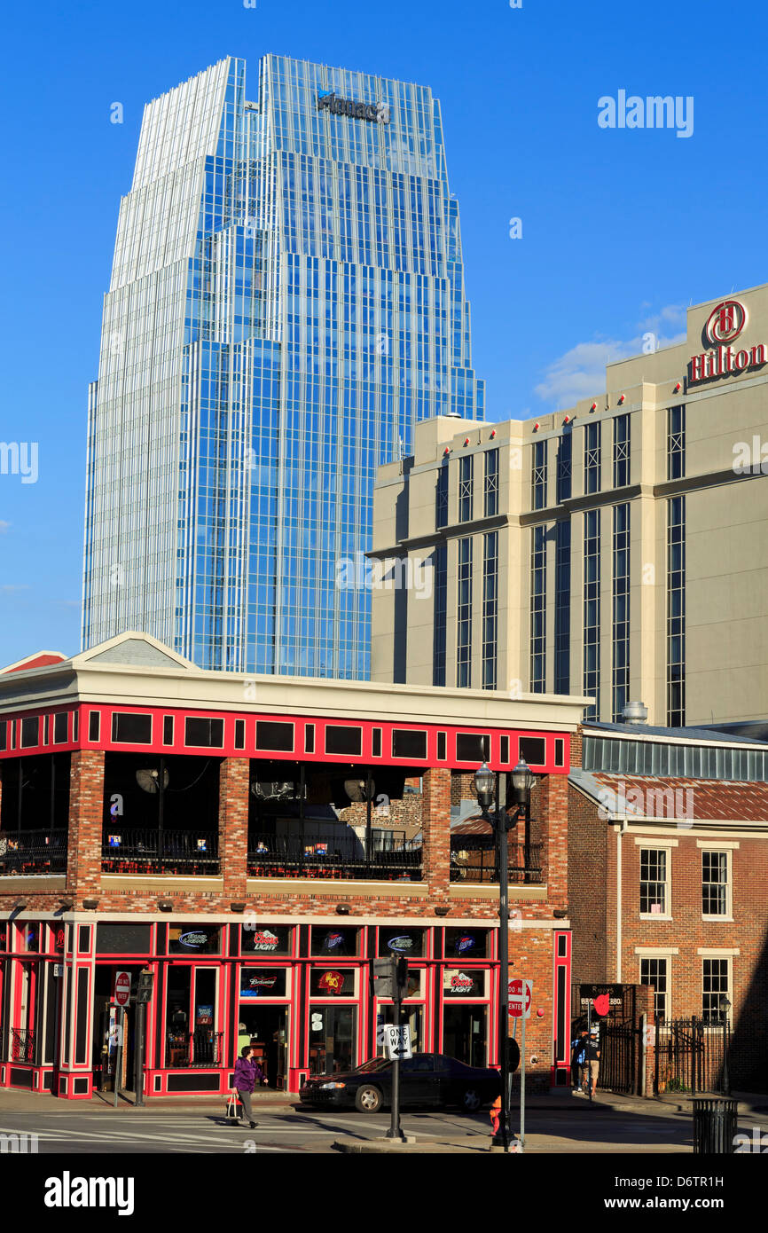 Pinnacle Tower & Broadway Street,Nashville,Tennessee,USA Stock Photo ...