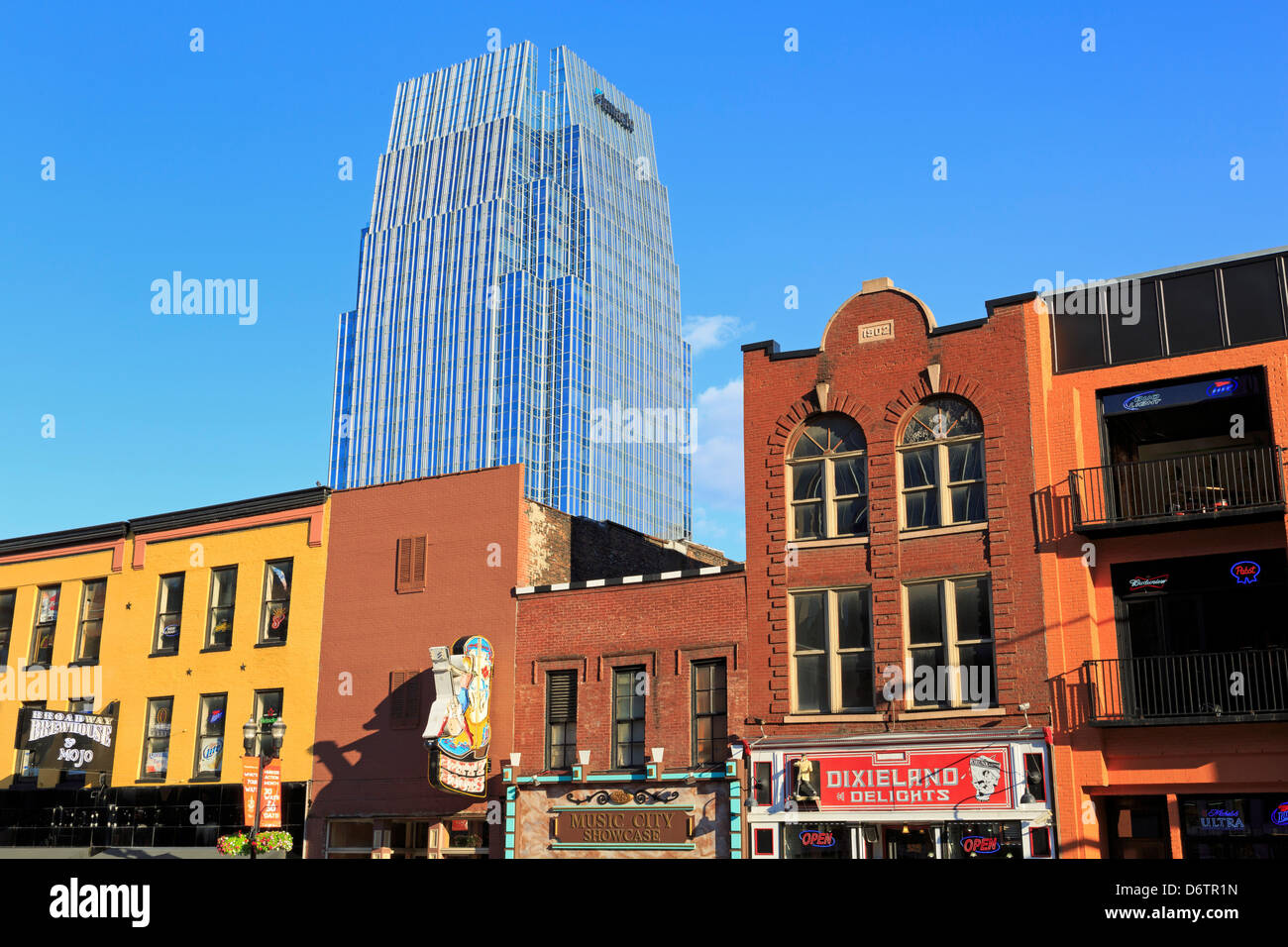 Pinnacle Tower & Broadway Street,Nashville,Tennessee,USA Stock Photo ...