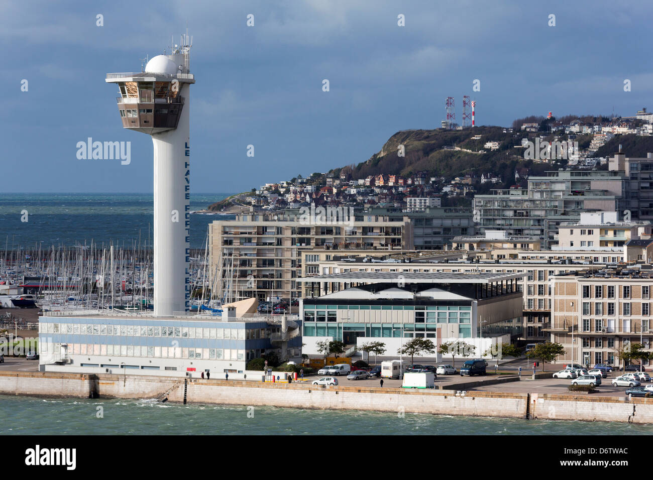 Port Control Tower & navigation beacons,Le Havre,Normandy,France,Europe ...
