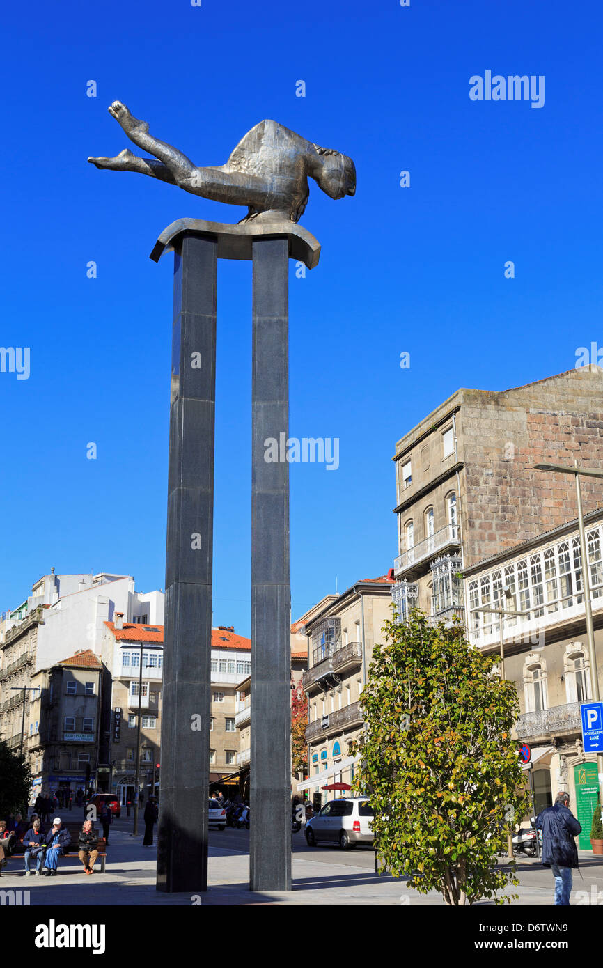 Sculpture on Porta Do Sol,Vigo,Galicia,Spain,Europe Stock Photo - Alamy