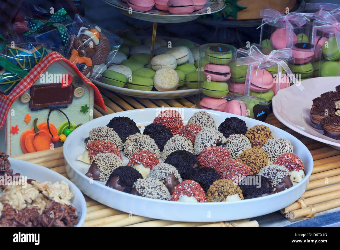 Traditional chocolates in window,Vigo,Galicia,Spain,Europe Stock Photo ...