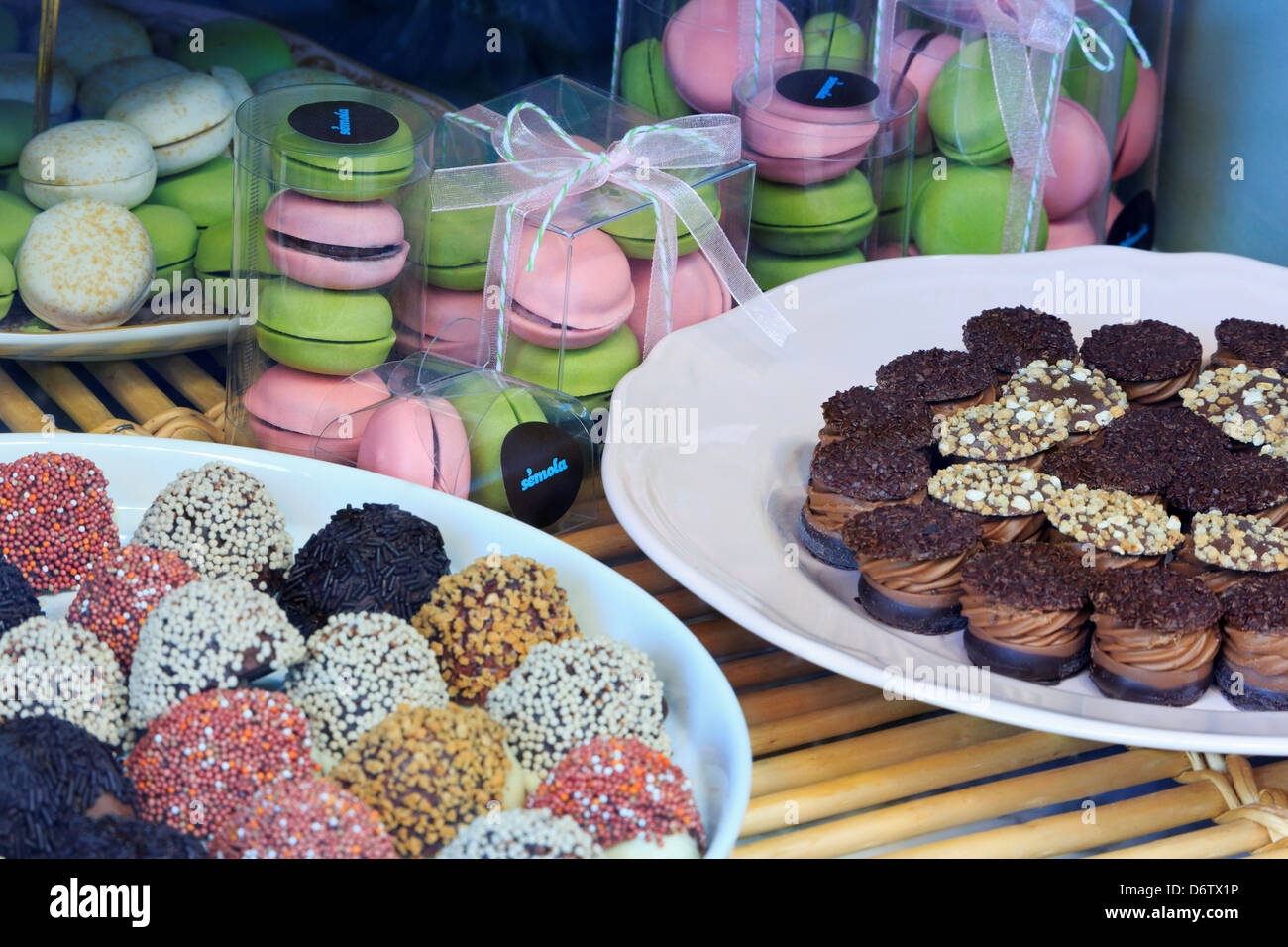Traditional chocolates in window,Vigo,Galicia,Spain,Europe Stock Photo ...