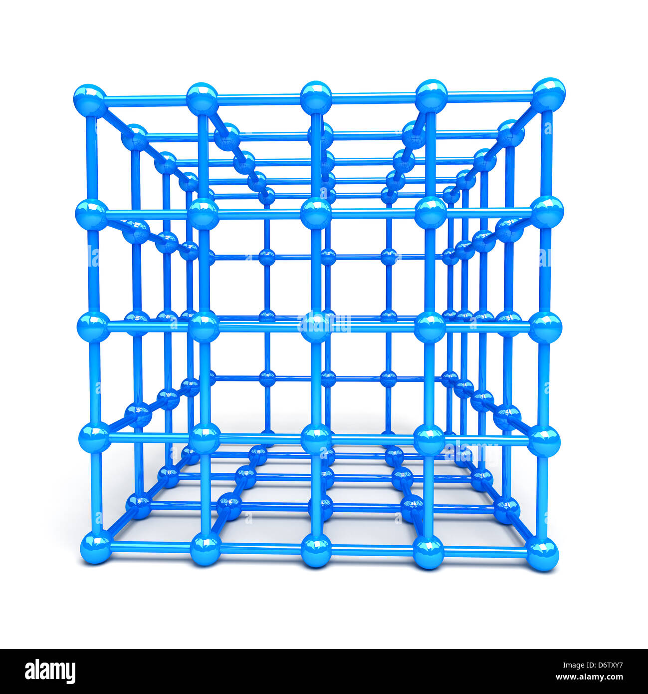 3D Cube and corner spheres Stock Photo - Alamy