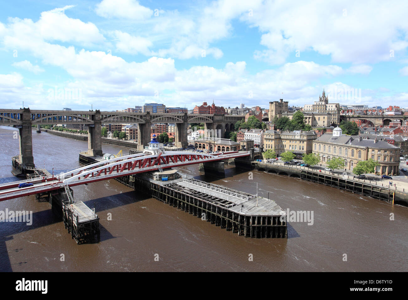 UK Tyne Wear Newcastle River Tyne View Bridge Street (Foreground Bridge ...