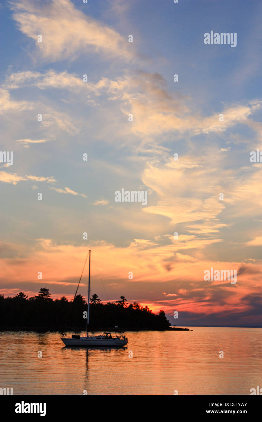 Sunset at Lake Superior, Minnesota Stock Photo - Alamy