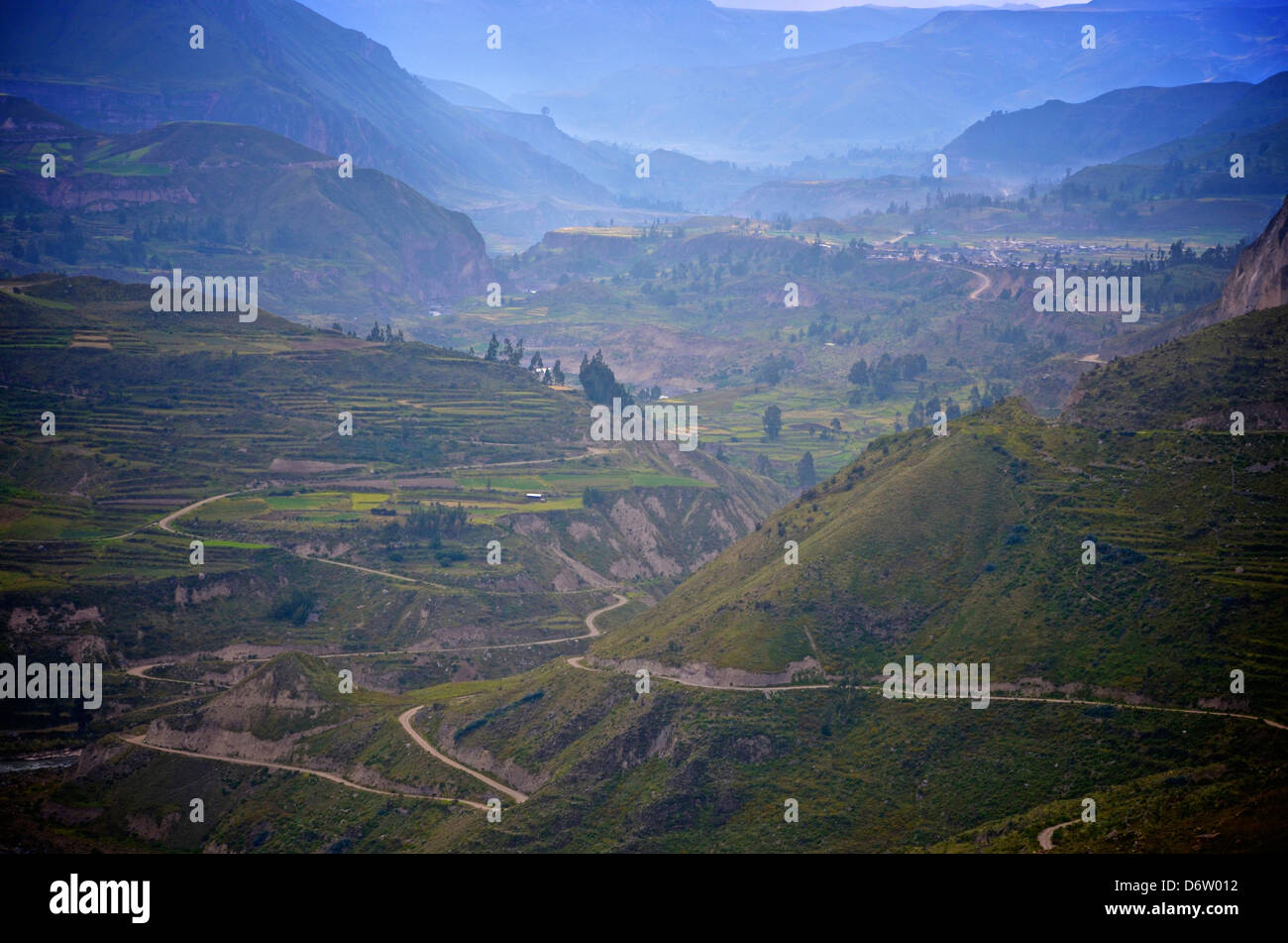 The Colca Valley at Dawn. Colca Canyon, Chivay, Arequipa, Peru Stock ...