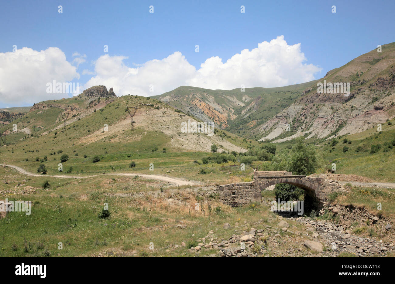 Armenia, Central Armenian Mountain Scene and ancient bridge Stock Photo ...