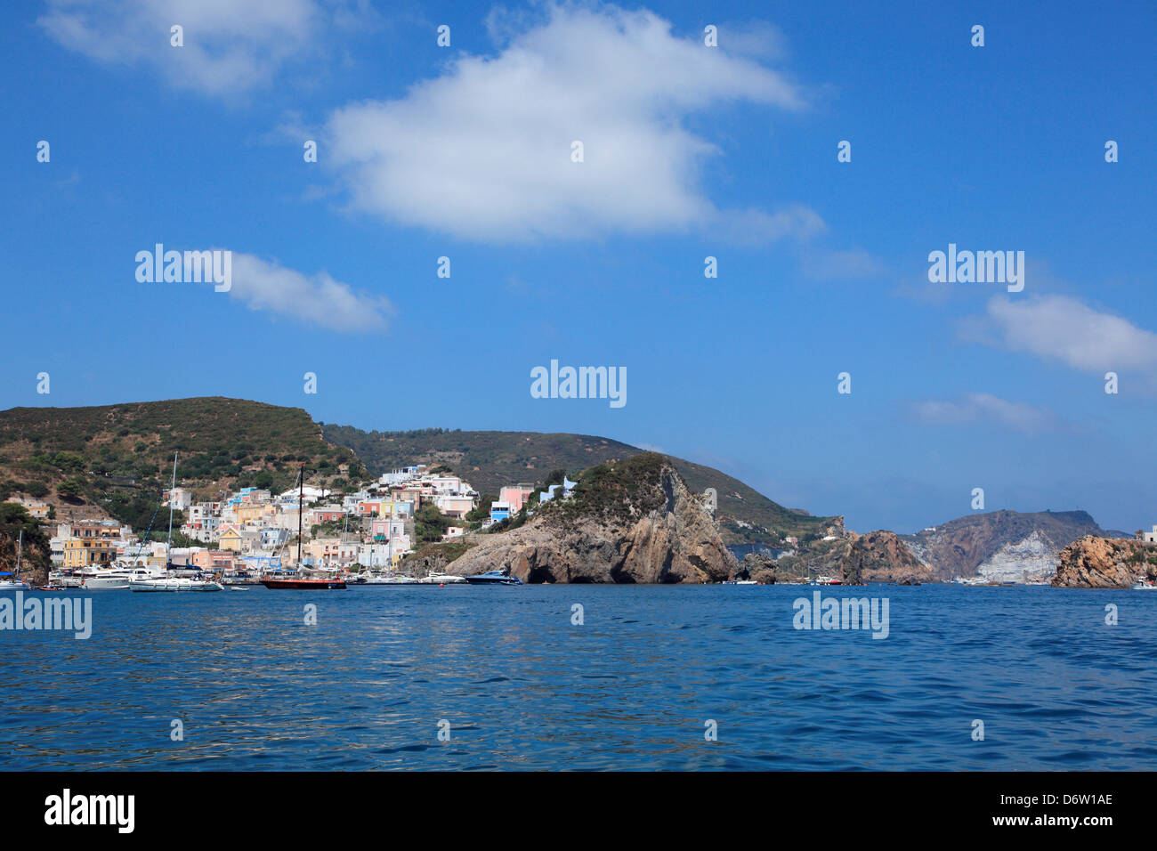 Italy, Ponza (largest of Pontine Islands archipelago in Tyrrhenian Sea ...