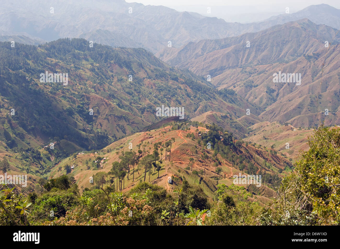 Kenscoff mountains above Port au Prince, Haiti, Caribbean Stock Photo ...