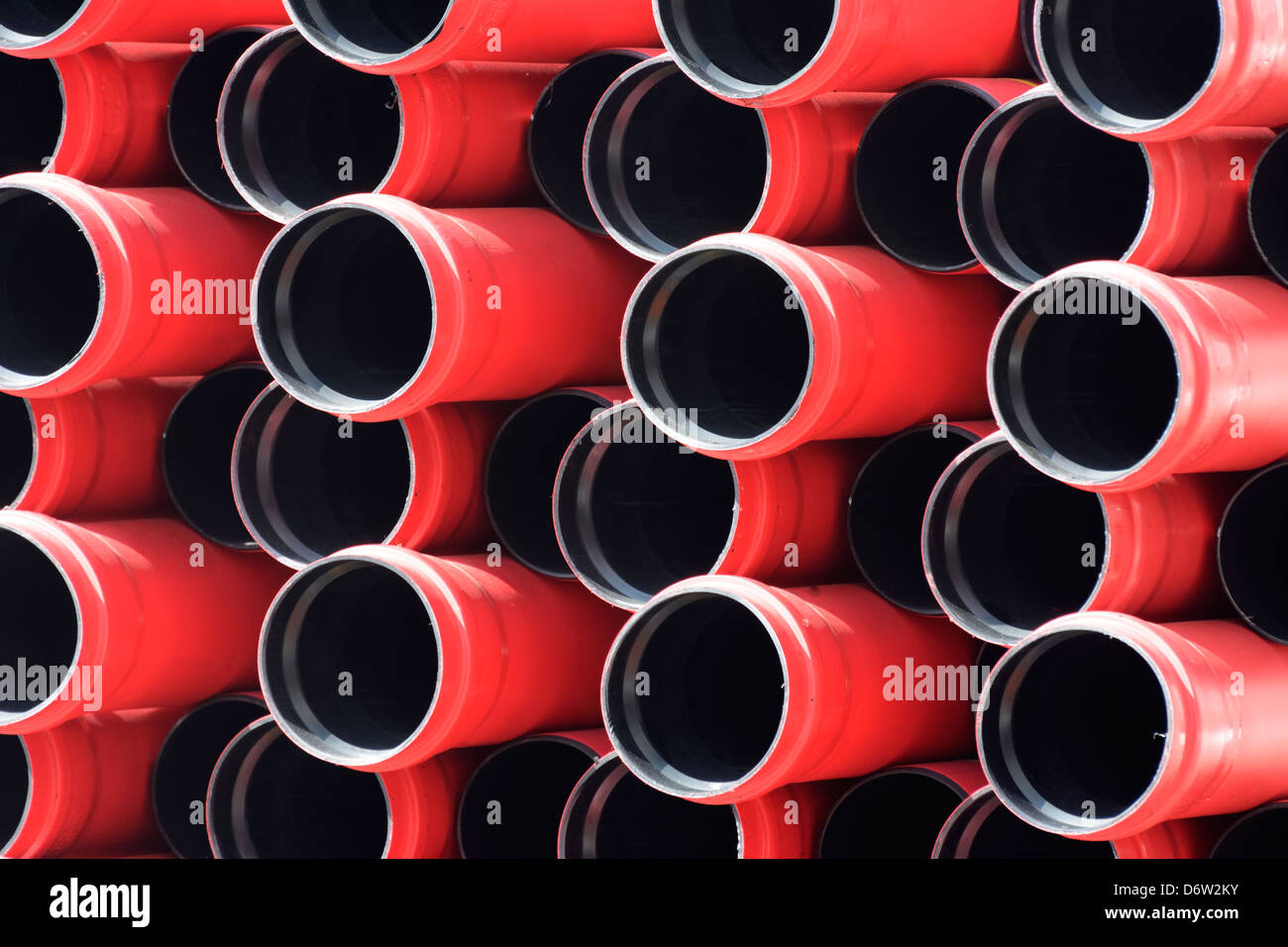 Sewerage construction material: stack of plastic pipes Stock Photo - Alamy