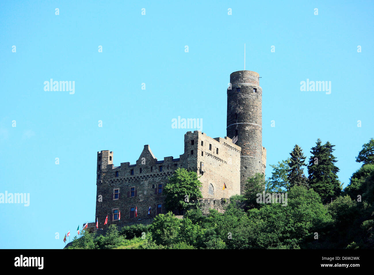 Germany, River Rhine, Burg Maus Castle Stock Photo - Alamy