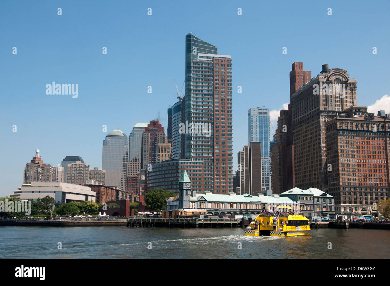 View of Manhattan from the Hudson River in New York City, USA Stock ...
