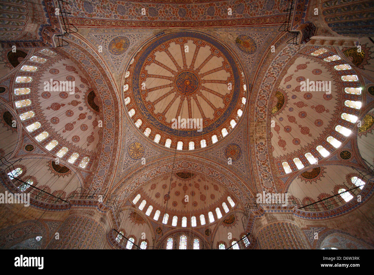Details of the ceiling of Blue Mosque, Istanbul, Turkey Stock Photo - Alamy