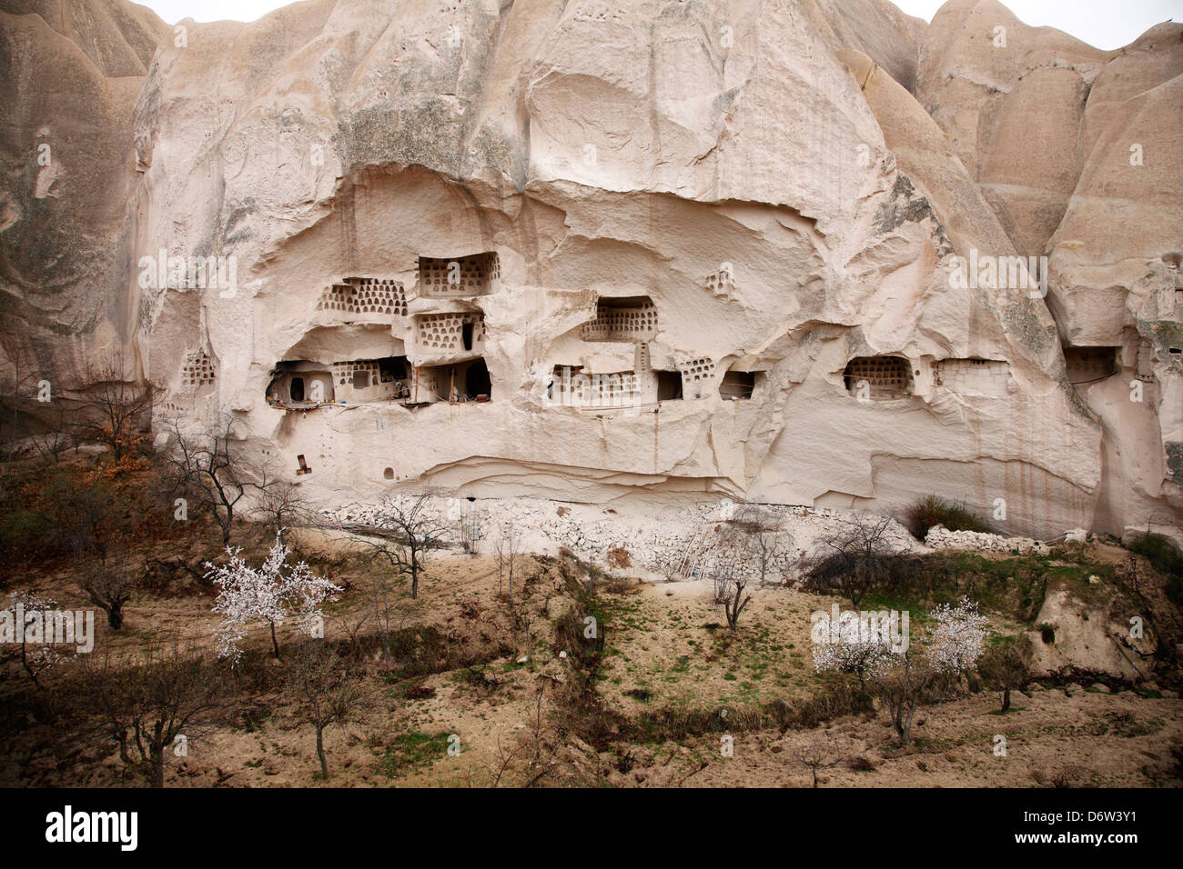 Ancient cave houses, Cappadocia, Central Anatolia, Turkey Stock Photo ...