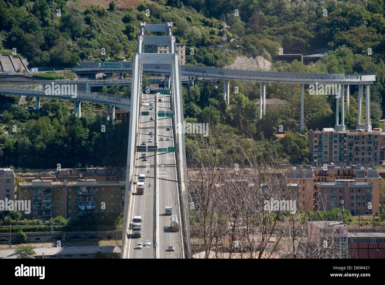 Genoa, Italy, the Viadotto Polcevera Stock Photo - Alamy