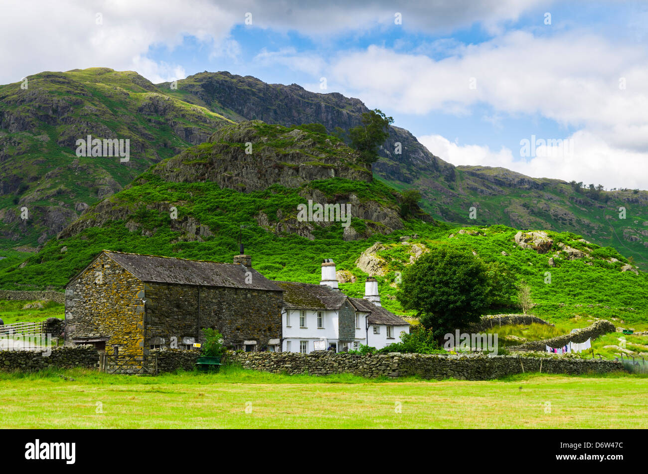 Fell Foot Farm at the foot of Wrynose Fell in the English Lake District ...