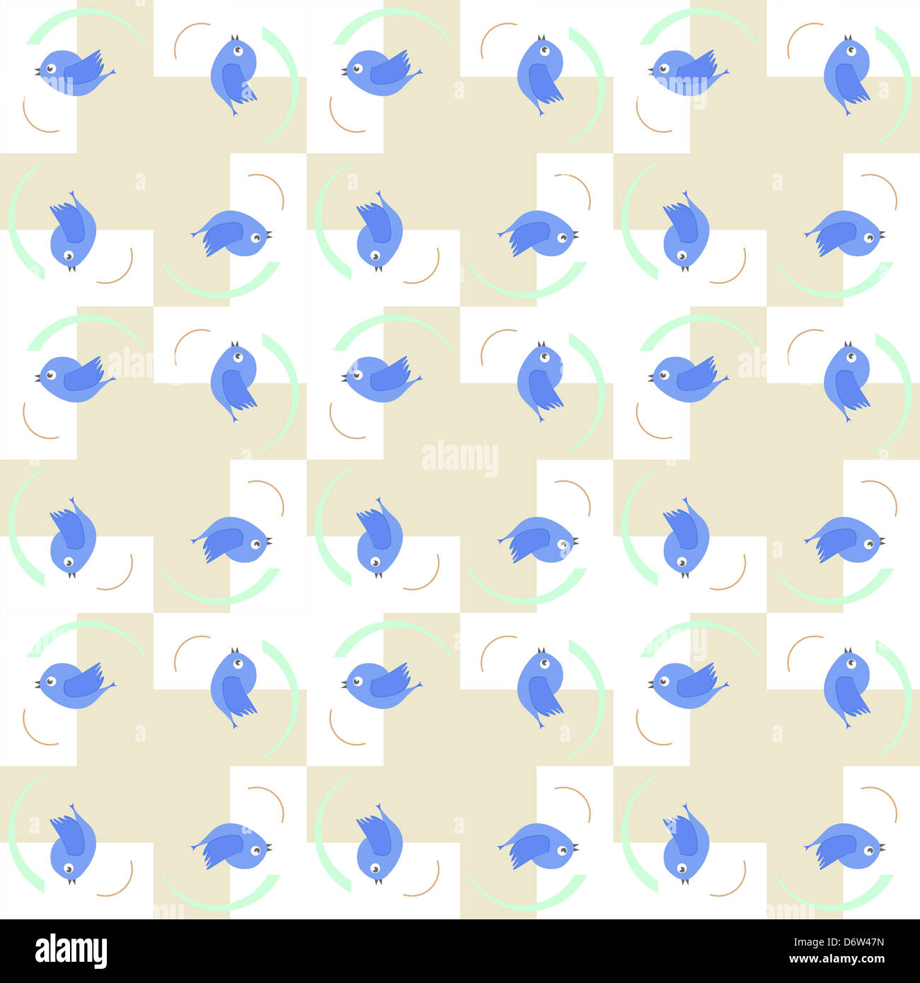 Stylized blue birds hi-res stock photography and images - Alamy