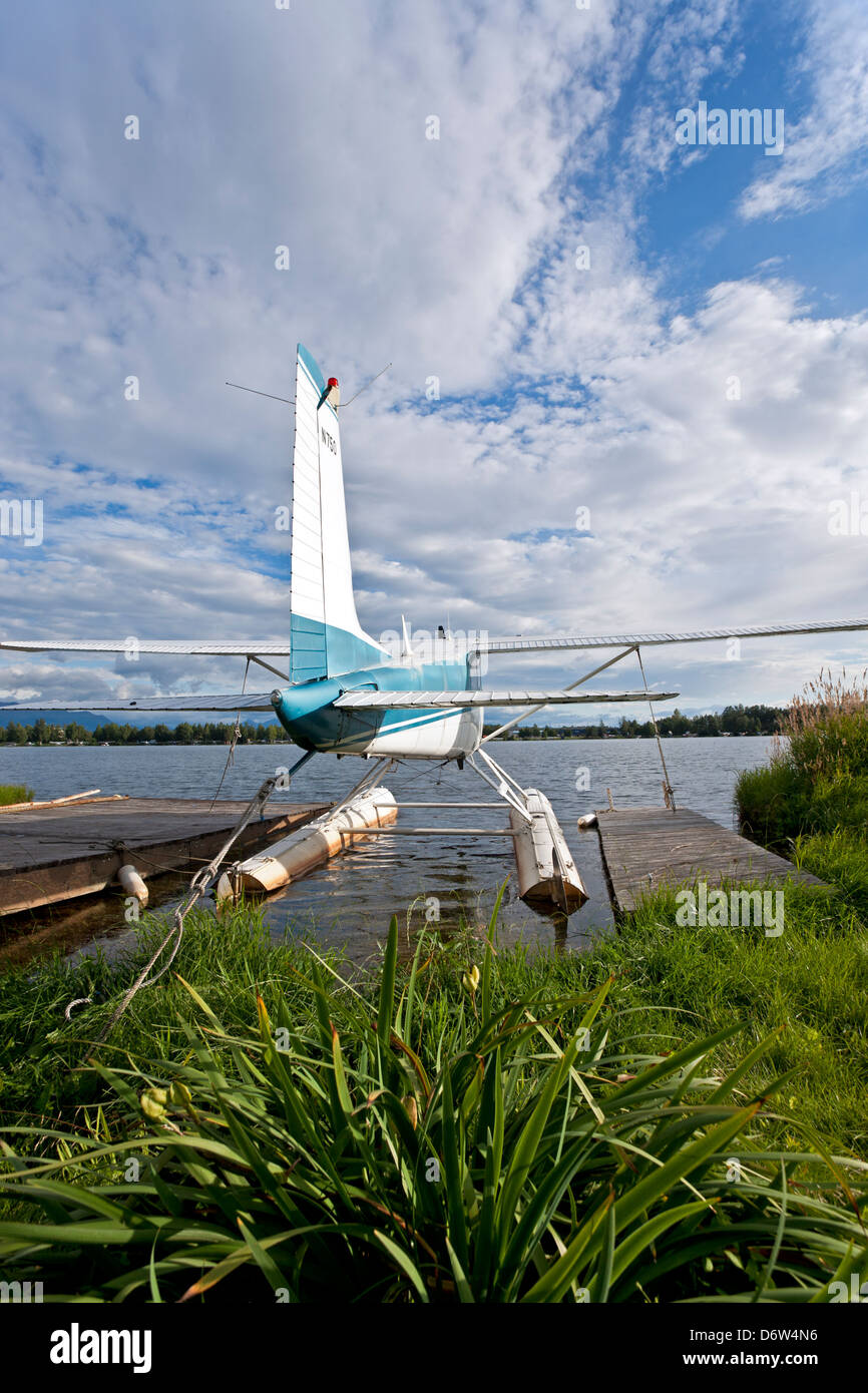 Seaplane at the dock. Lake Hood. Anchorage. Alaska. USA Stock Photo - Alamy