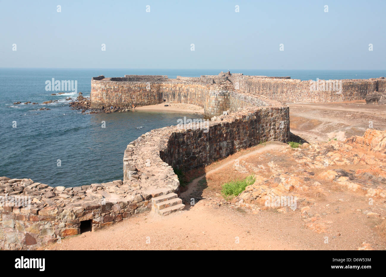 Ruins of a fort at waterfront, Sindhudurg, Malvan, Maharashtra, India ...