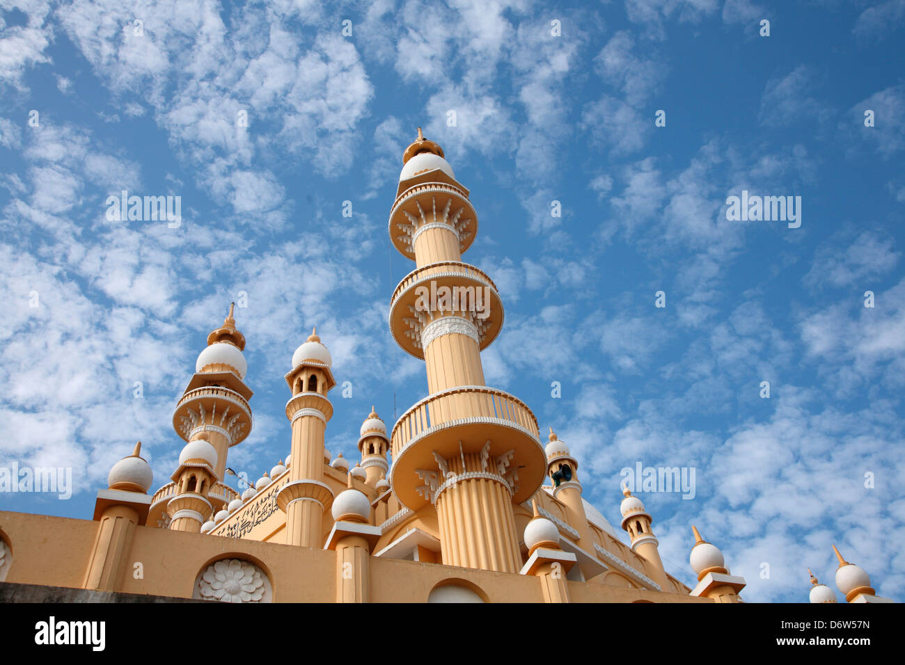 Low angle view of a mosque, Vizhinjam Mosque, Vizhinjam, Kerala, India ...