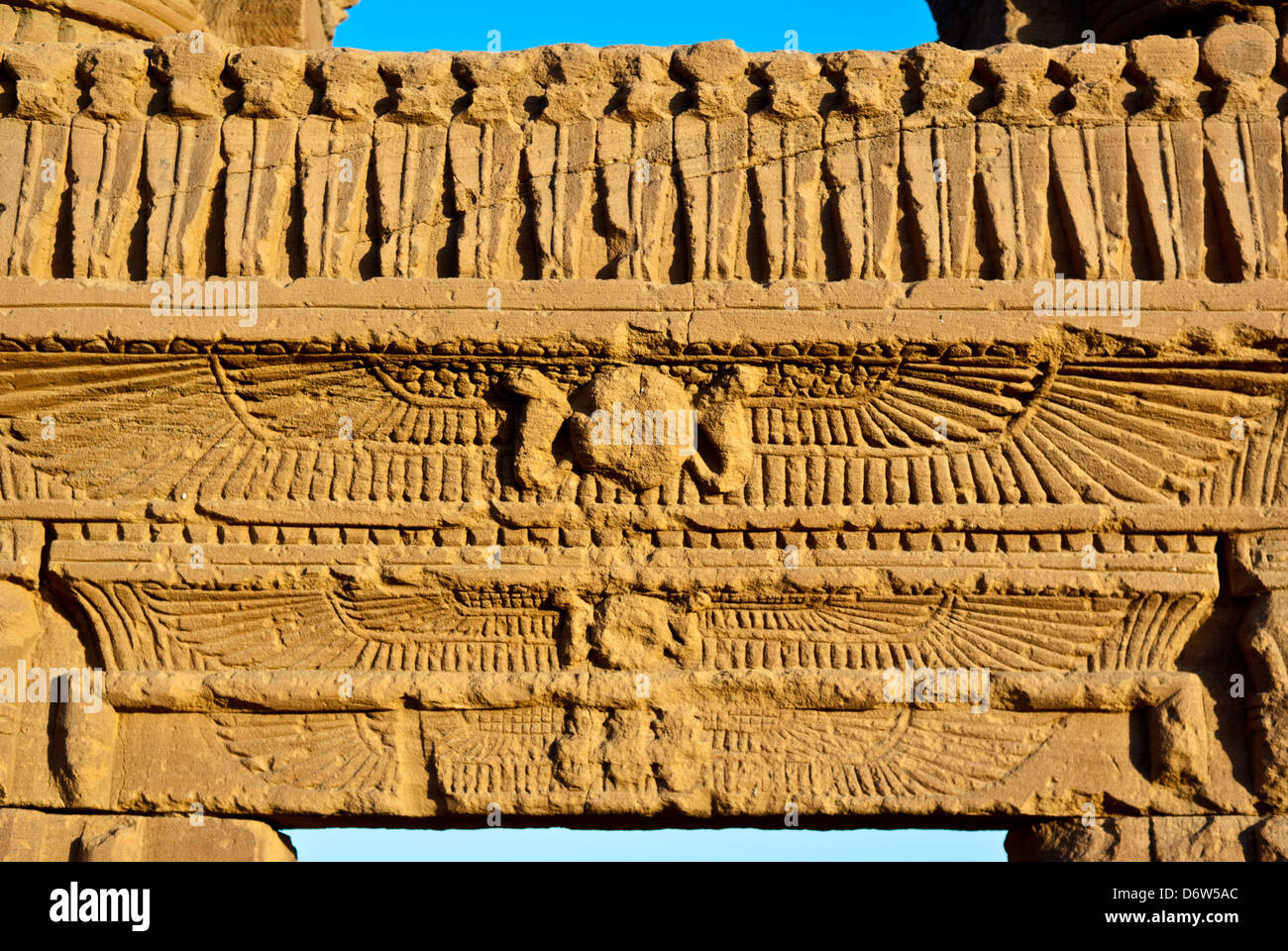 Egyptian style architrave (lintel, epistyle) over doorway of so-called ...