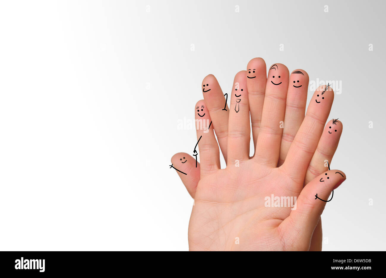 group of finger smileys Stock Photo - Alamy