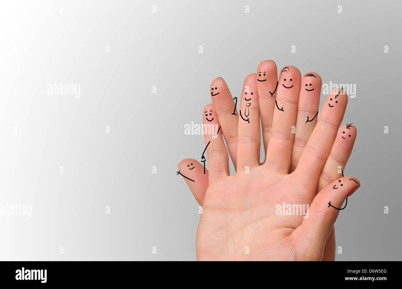 group of finger smileys Stock Photo - Alamy