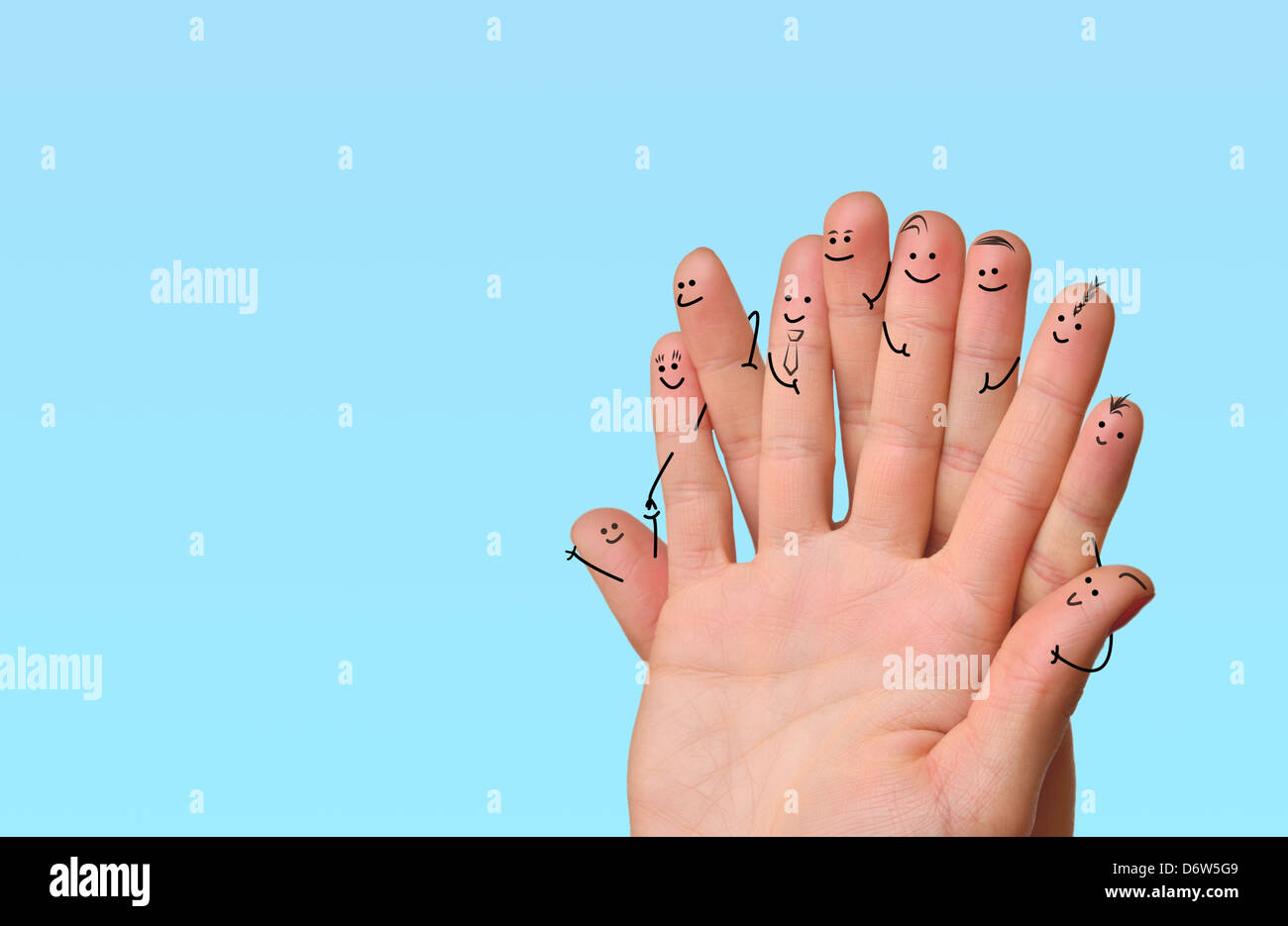 group of finger smileys Stock Photo - Alamy
