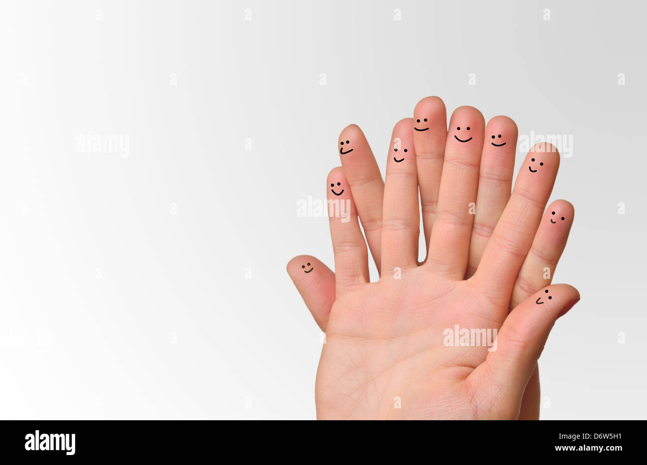 group of finger smileys Stock Photo - Alamy