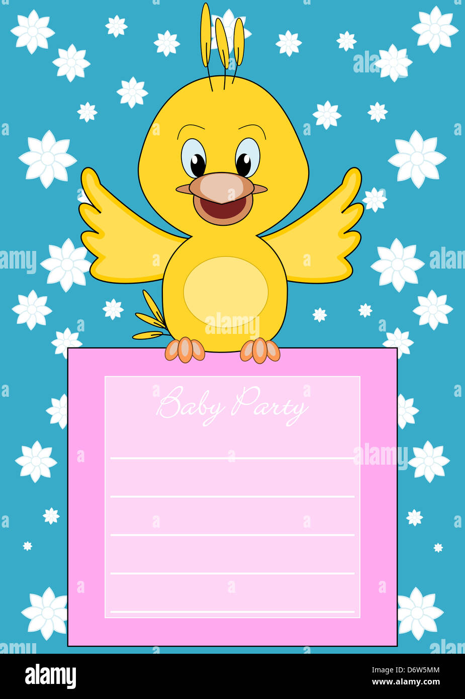Welcome baby - cute little bird brings information Stock Photo - Alamy