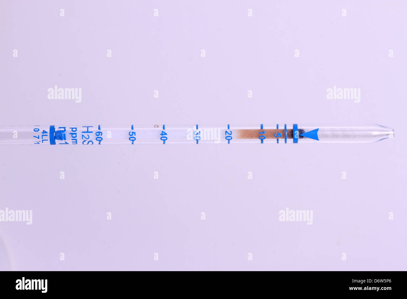 An air quality test tube for detecting hydrogen sulfide in the air ...