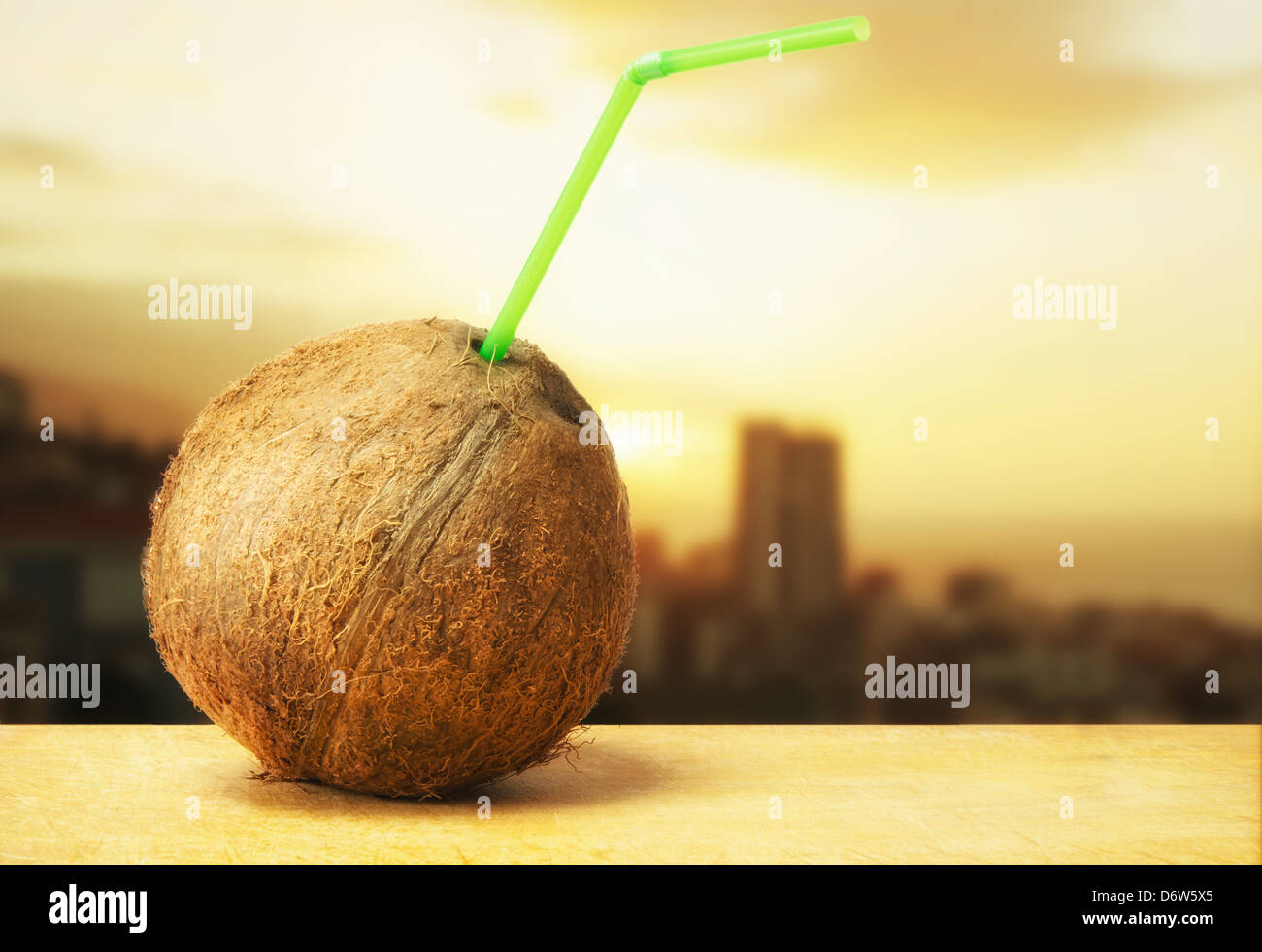 Caribbean beach coconut drink hi-res stock photography and images - Alamy