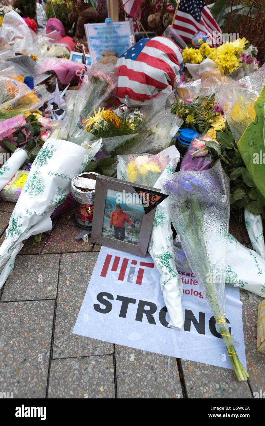 Apr 23, 2013 - Cambridge, Massachusetts, U.S. - A memorial grows at the ...