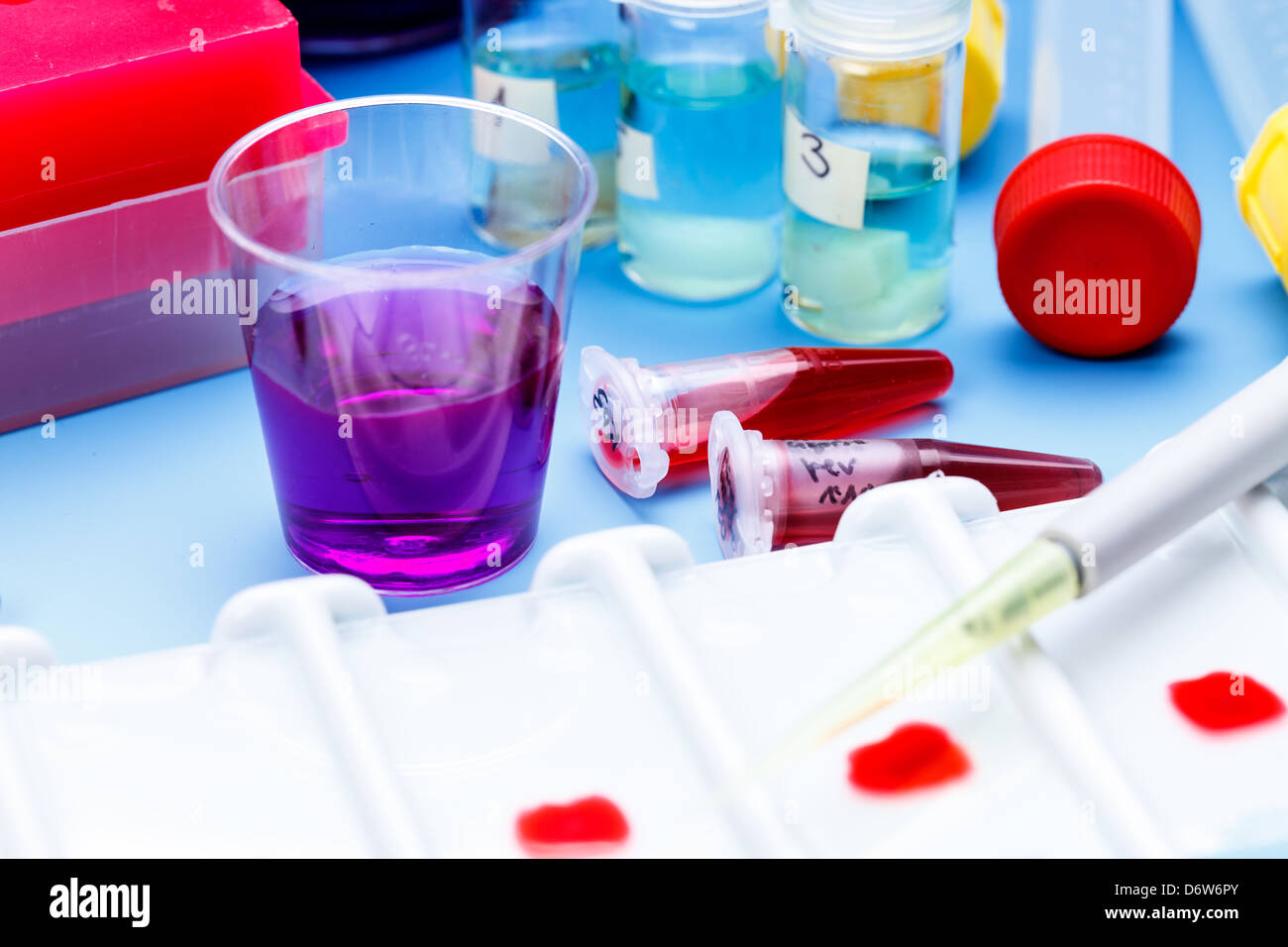 Microbiology laboratory, samples of biological preparations Stock Photo ...