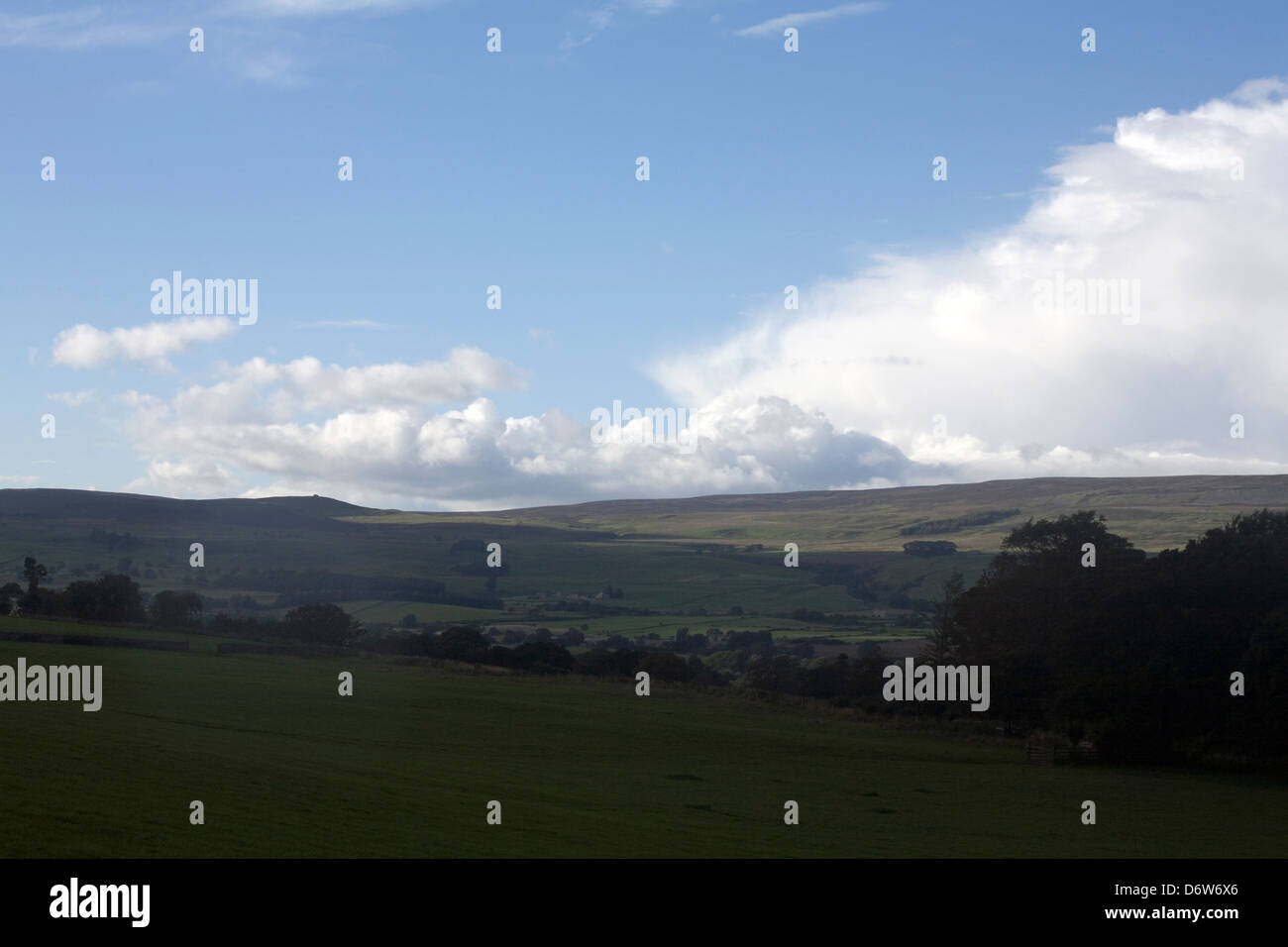 Storm clouds above Carperby Moor above the village of Carperby ...