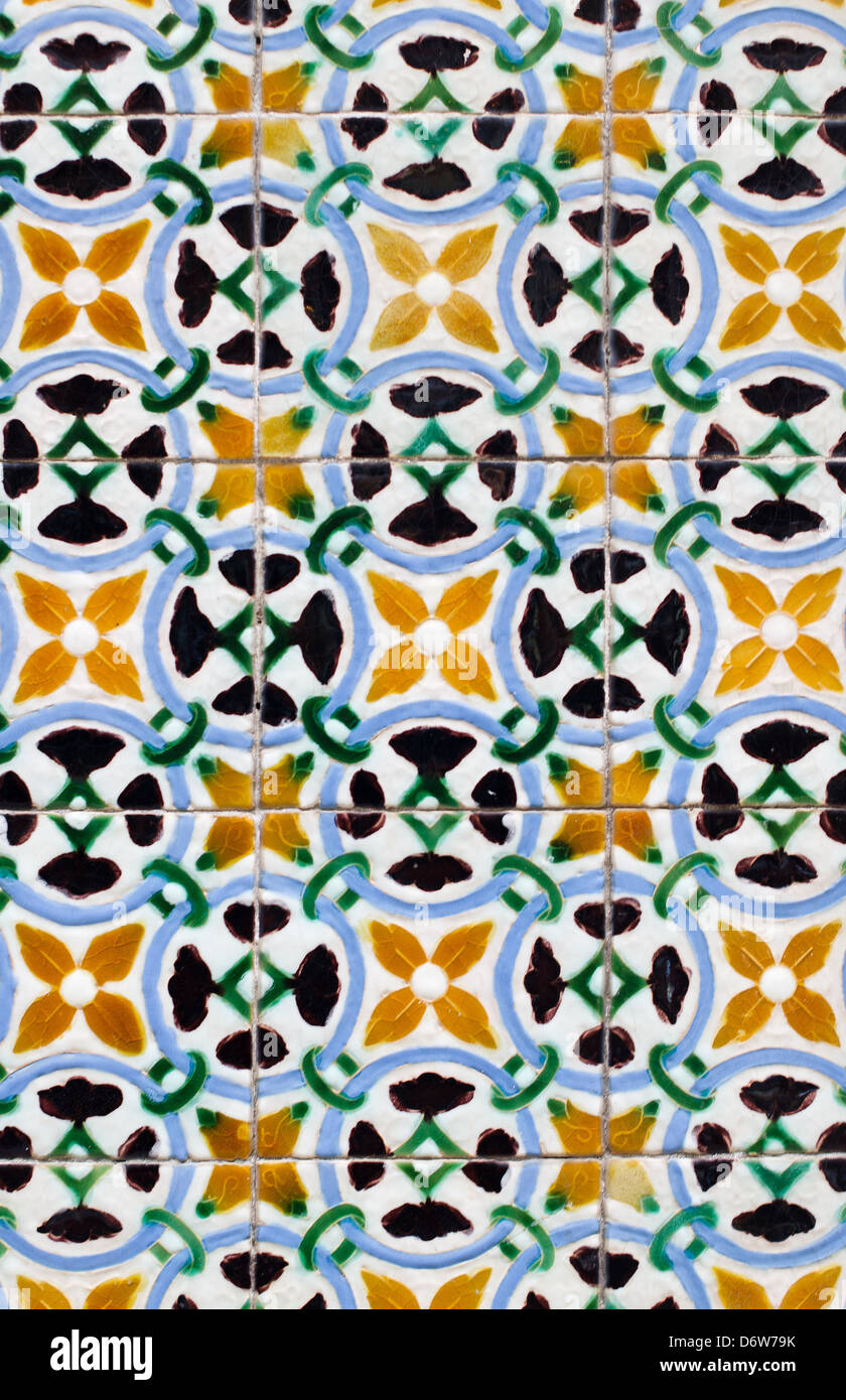Vintage spanish tiles background Stock Photo - Alamy