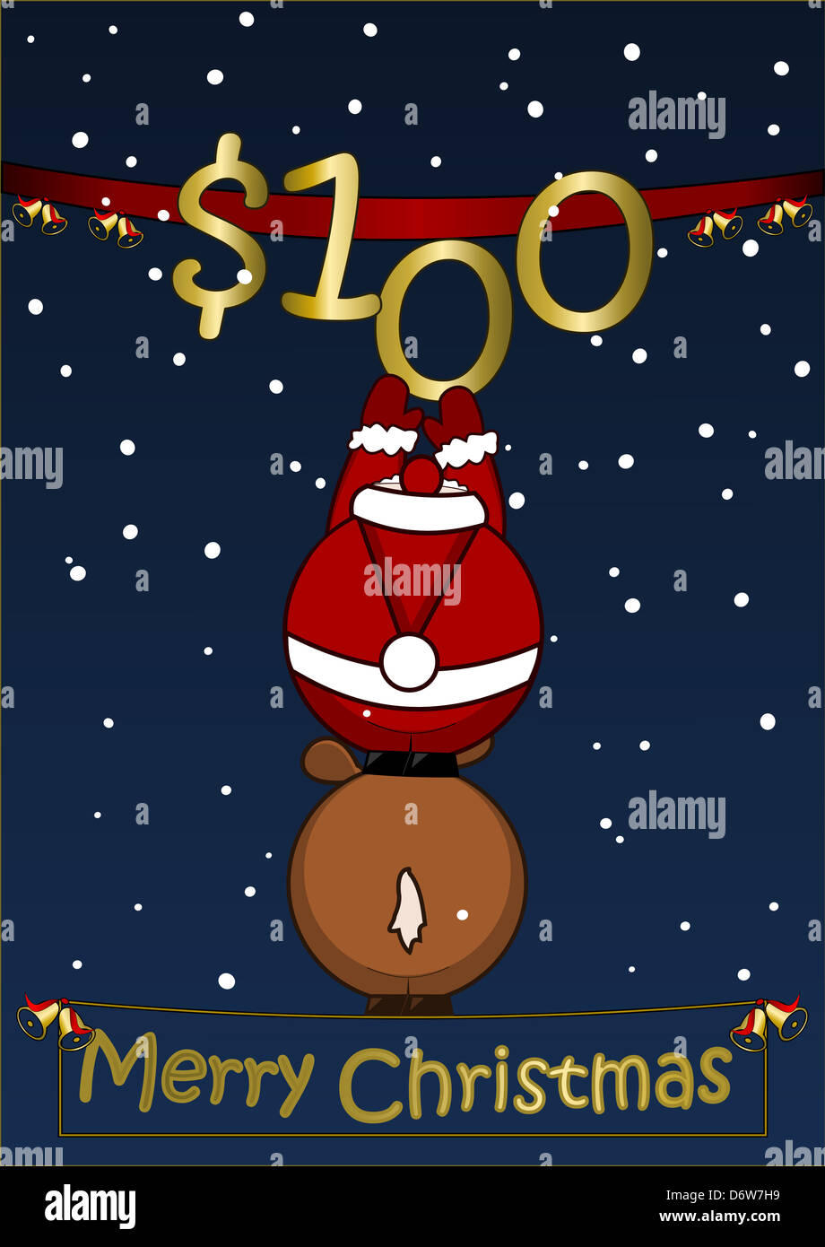 Merry Christmas - 100 Dollar- gift certificate Stock Photo - Alamy