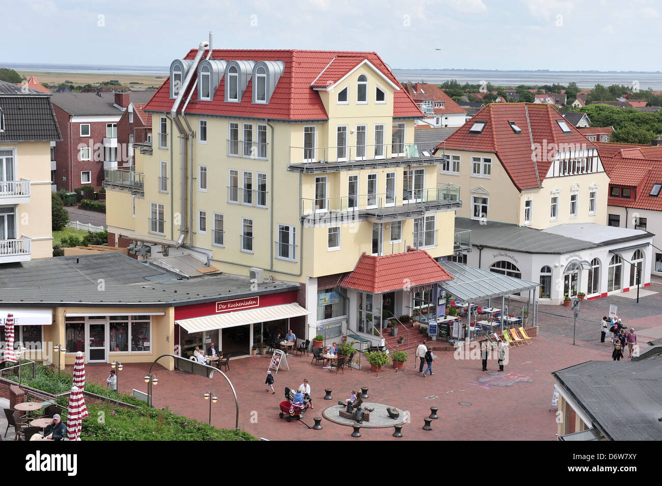 Wangerooge, Germany, the building at the top of the Zedeliusstrasse ...